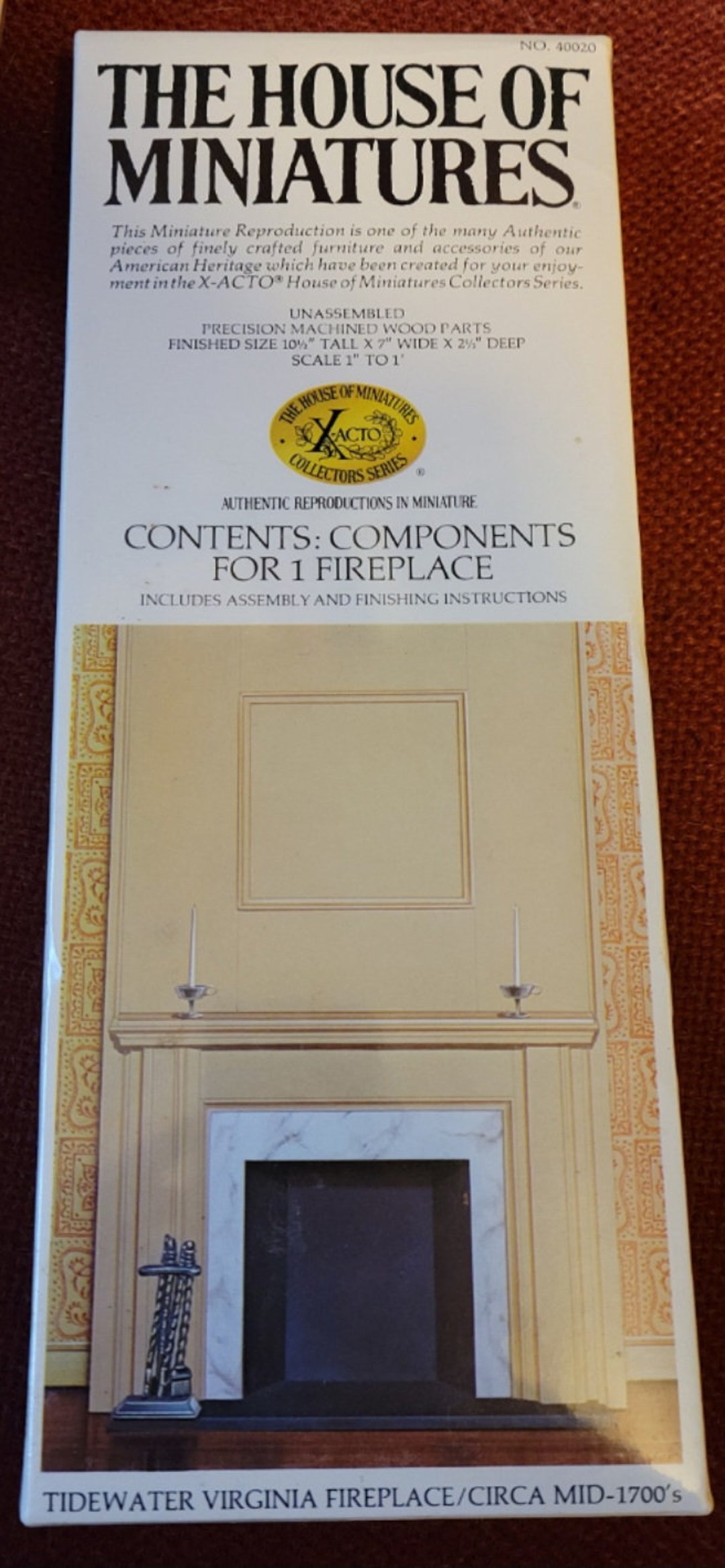 MIB House of Miniatures Kit #40020 Tidewater Virginia Fireplace ...