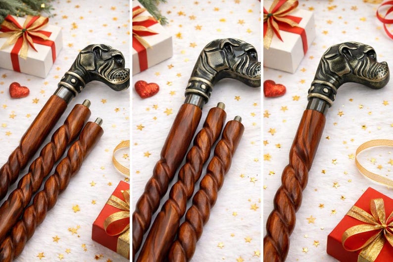 Doghead Handle Walking Cane – for Men & Women - Foldable, Adjustable ...