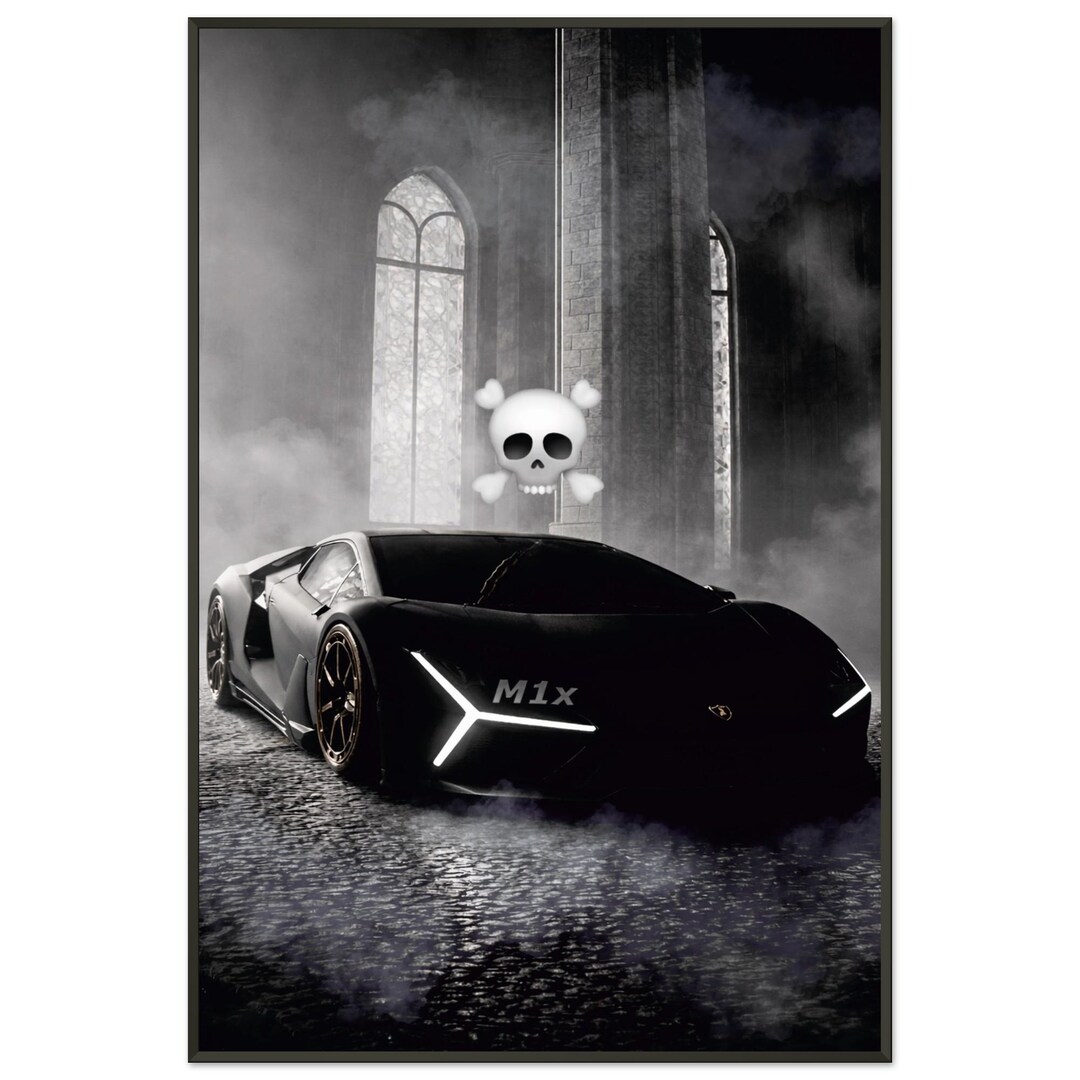Dark Gothic Cyberpunk Car Poster, Luxury Supercar Wall Art, Modern ...