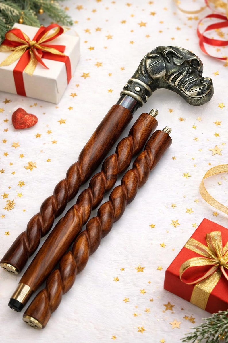 Doghead Handle Walking Cane – for Men & Women - Foldable, Adjustable ...