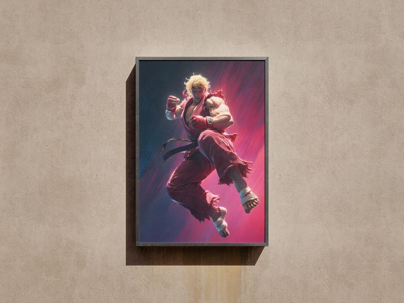 Street Fighter 6 Wall Art, SF6 Character Print, Red Gi Fighter ...