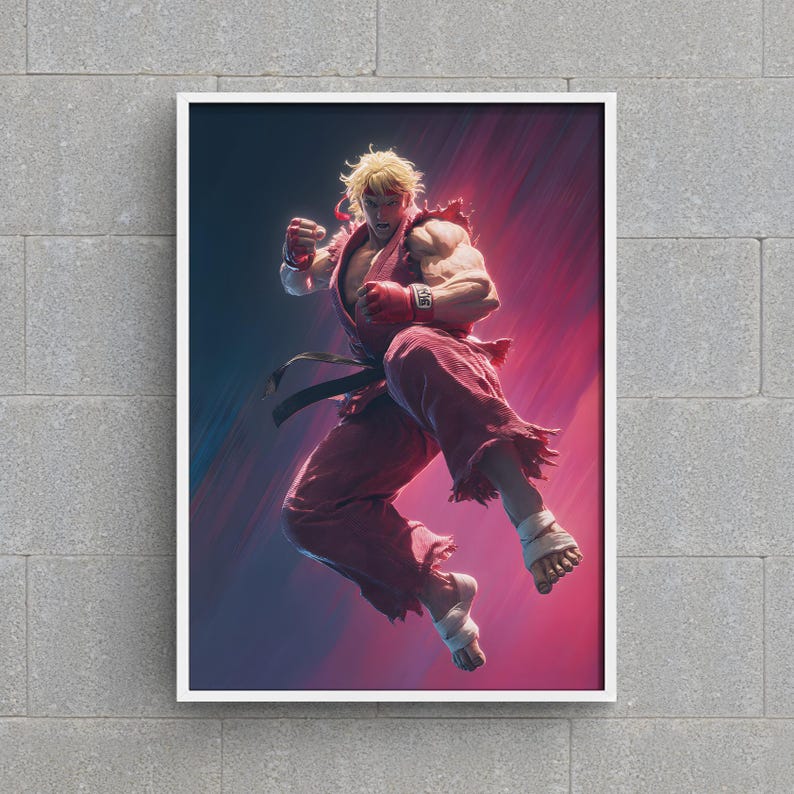 Street Fighter 6 Wall Art, SF6 Character Print, Red Gi Fighter ...