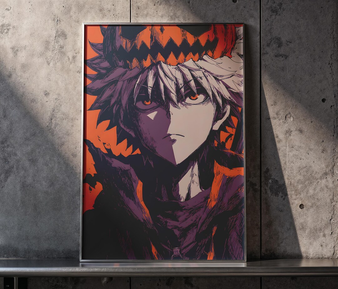Killua Zoldyck Print, Hunter X Hunter Wall Art, Halloween Anime Poster ...