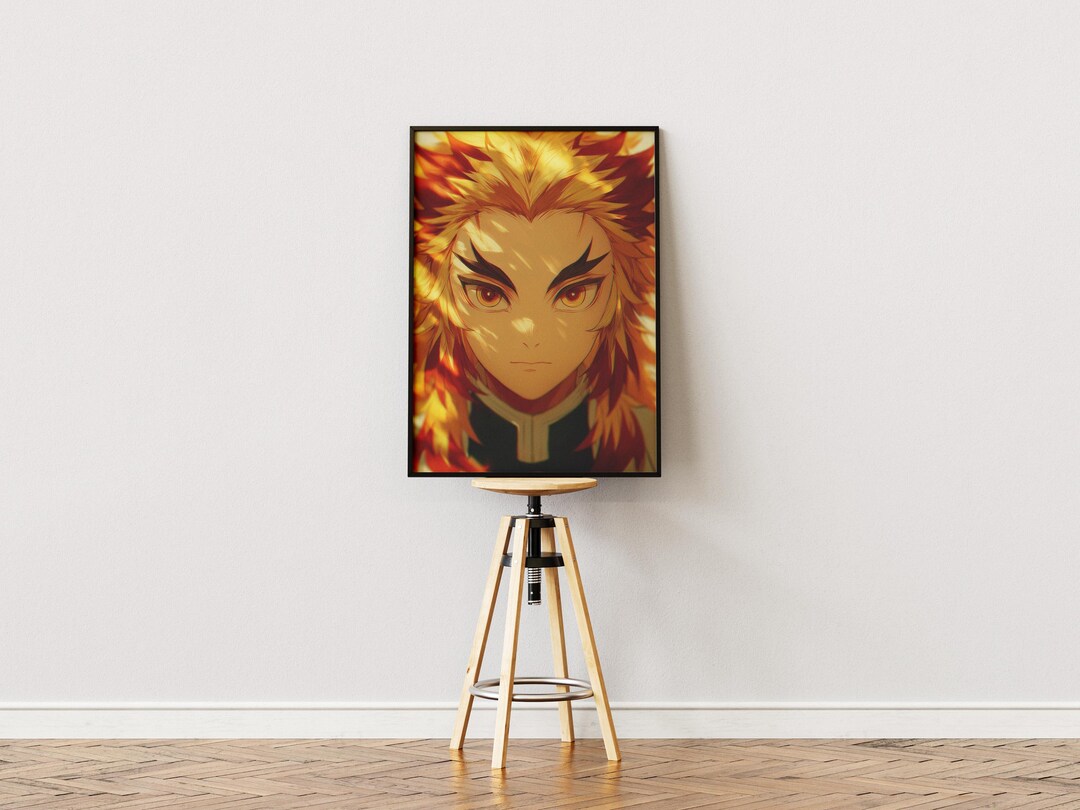 Rengoku Kyojuro Poster, Demon Slayer Wall Art, Kimetsu No Yaiba Print ...