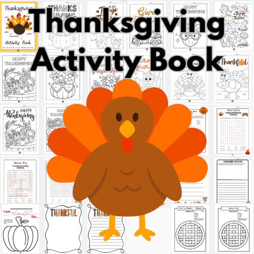 Thanksgiving Art and Activity Book With Writing, Drawing, Coloring, and ...