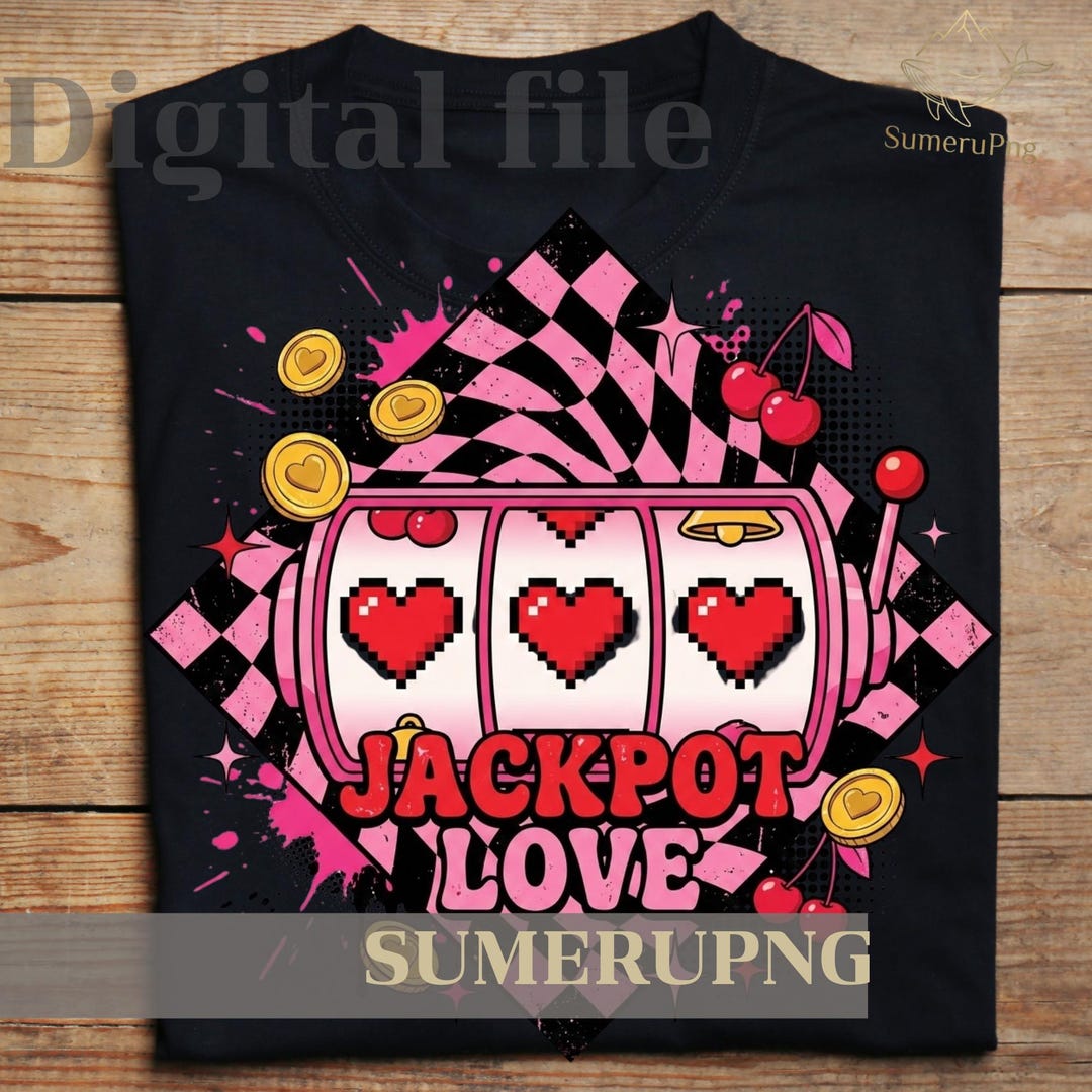 Jackpot Love PNG - Y2K Valentine Slot Machine, Retro 90s Pixel Heart ...
