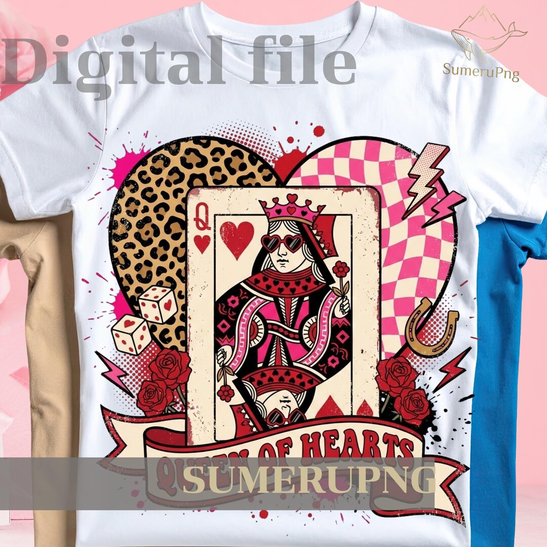 Edgy Queen of Hearts PNG – Valentine Sublimation Clipart (digital ...