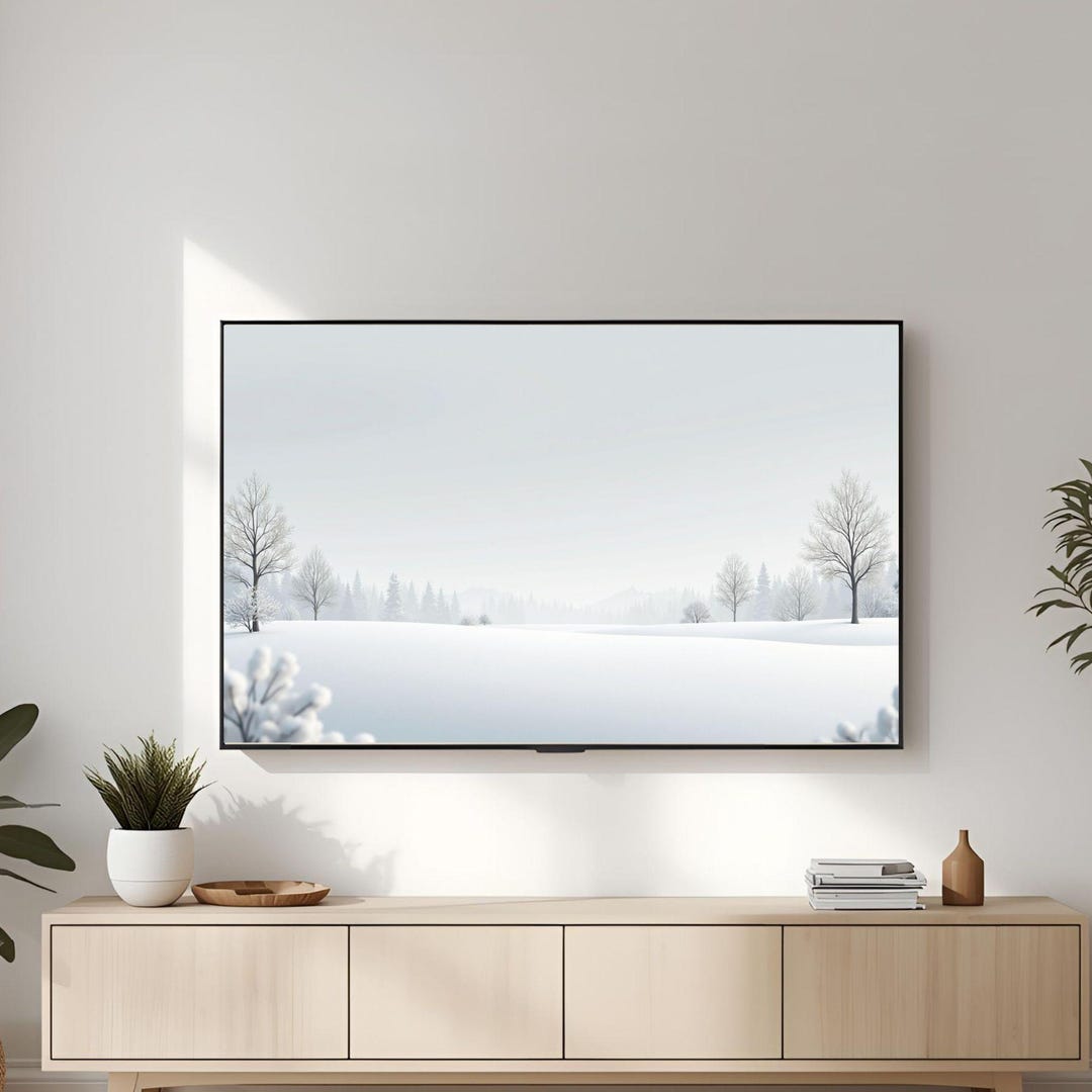 Silent Winter Collection | Minimal Snow Landscapes for Smart TV Art - Etsy
