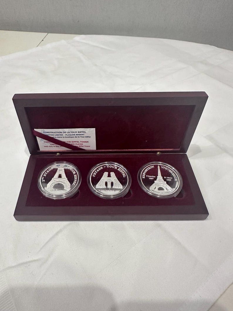 Eiffel Tower Silver-plated Collector Coin Set, Limited Edition - Etsy