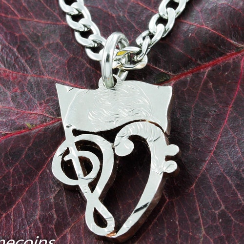 Color Guard Flag Necklace With Bass Clef and Musical Note - Etsy