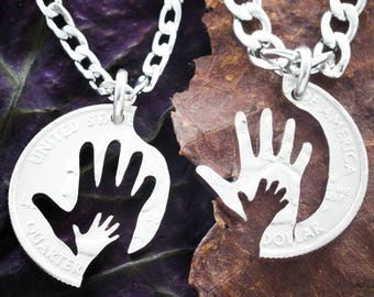 2 Hands Couples and Best Friend Necklaces BFF Gifts for 2 | Etsy