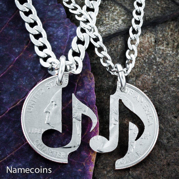 Music Note Necklace - Etsy