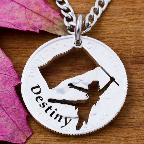 Color Guard Necklace Hand Cut Coin - Etsy