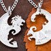 Lion and Ram Necklaces, Interlocking Animal Jewelry, Couples or Best ...