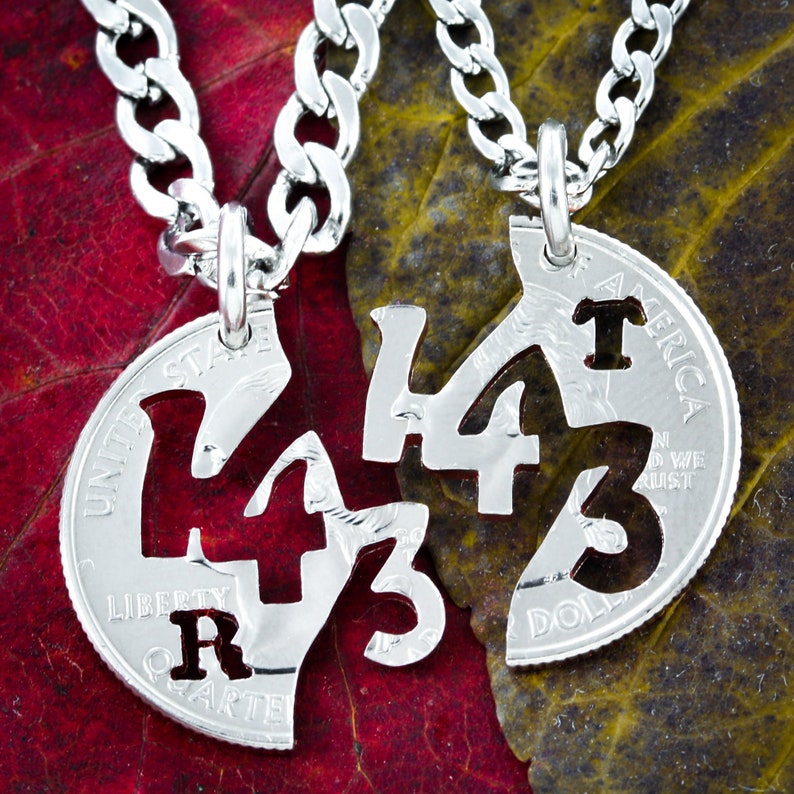 143 I Love You Necklace Personalized Initials Couples - Etsy
