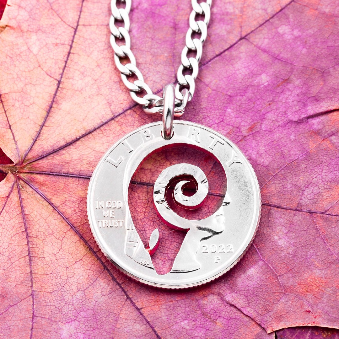 Ram Head Necklace, Charging Ram Jewelry, Grazing Farm Animal, Hand Cut ...