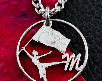Color Guard Necklace Hand Cut Coin | Etsy