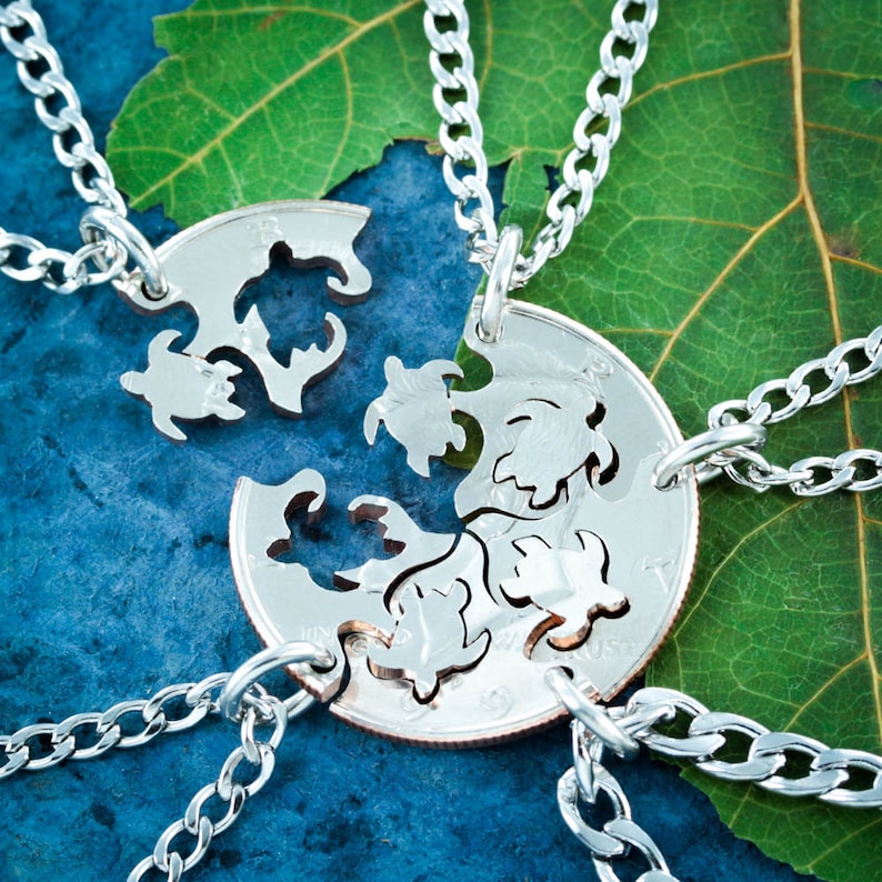 5 Best Friends Sea Turtle Necklaces 5 BFF Gifts Friendship - Etsy