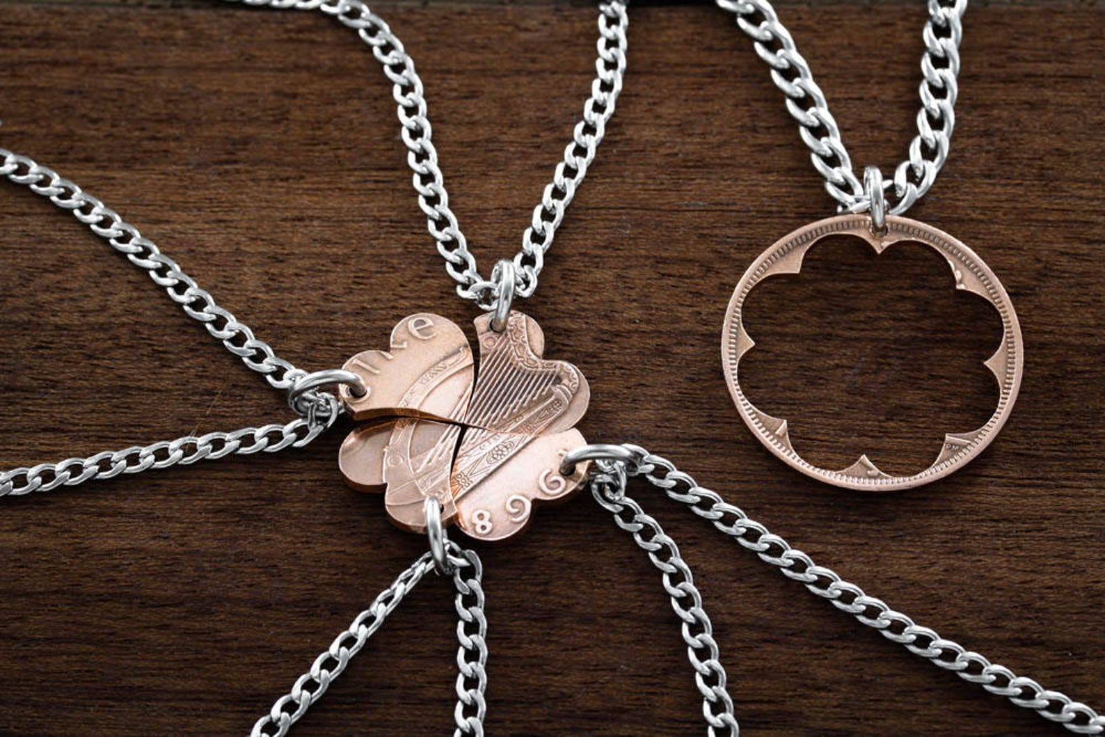 5 Best Friends Necklaces BFF Gifts Heart Puzzle Copper | Etsy