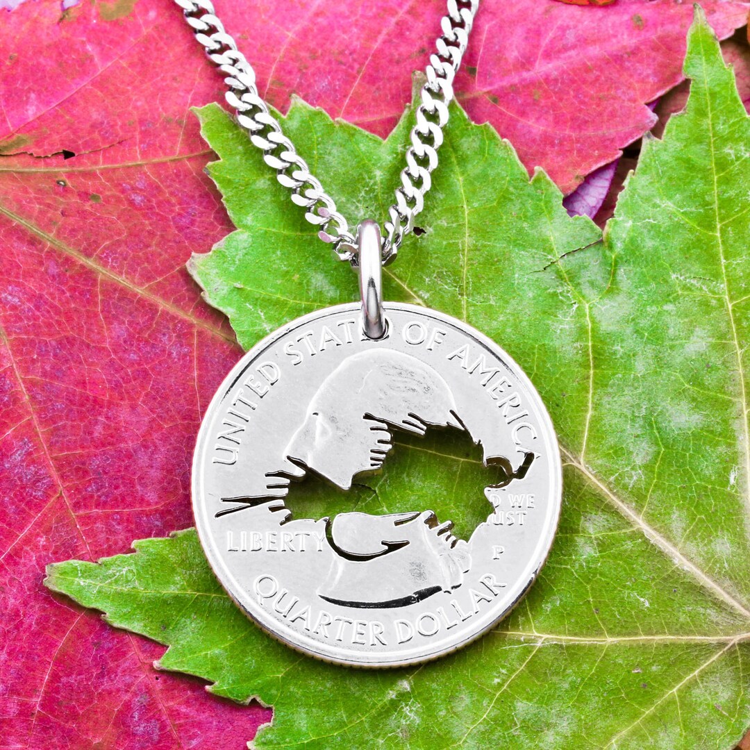 Hand Cut Coin Necklace: Fish Hook Bait Silhouette Jewelry - Etsy