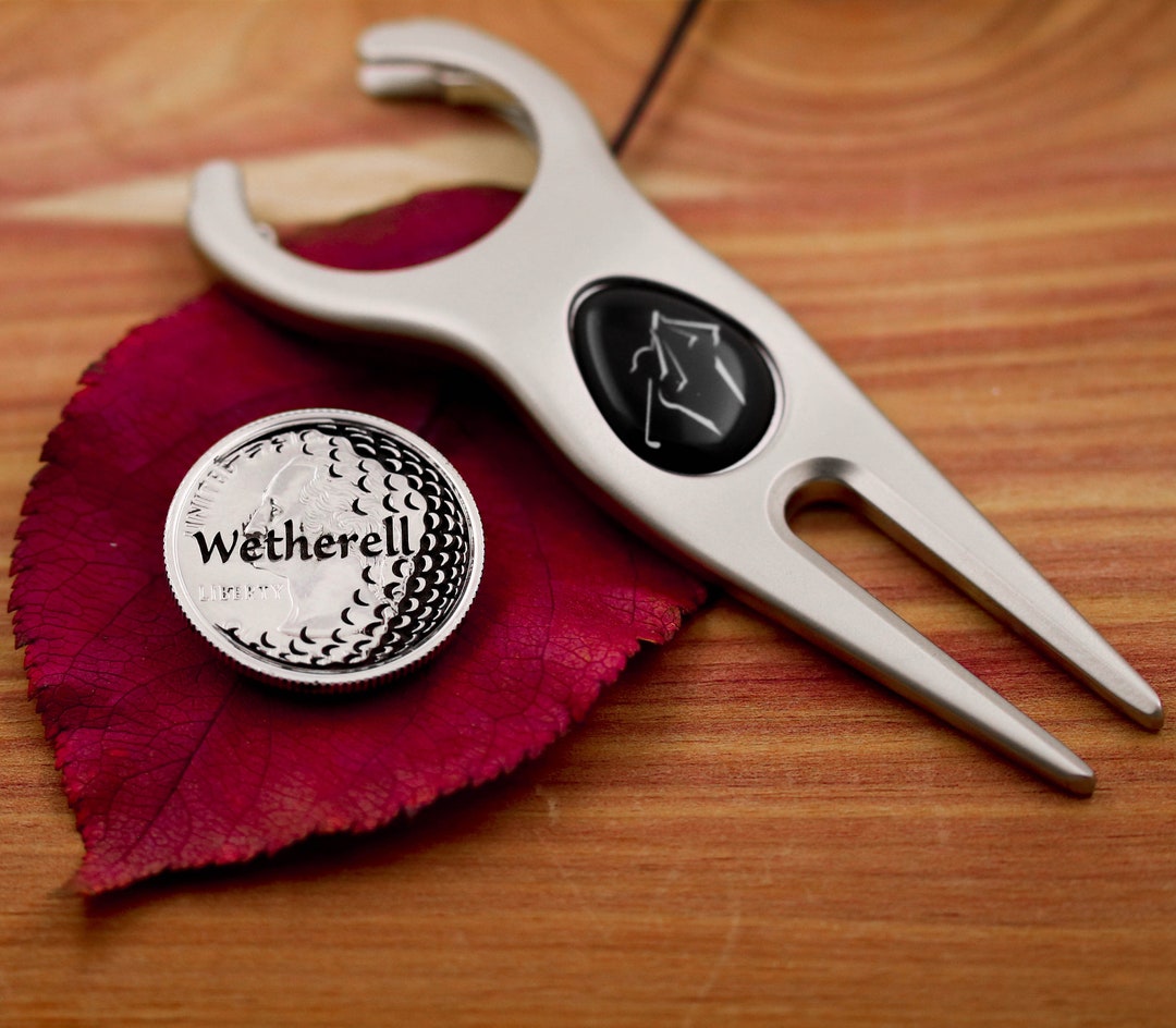 Personalized Golf Ball Marker With Engraved Name, Etched Quarter With ...