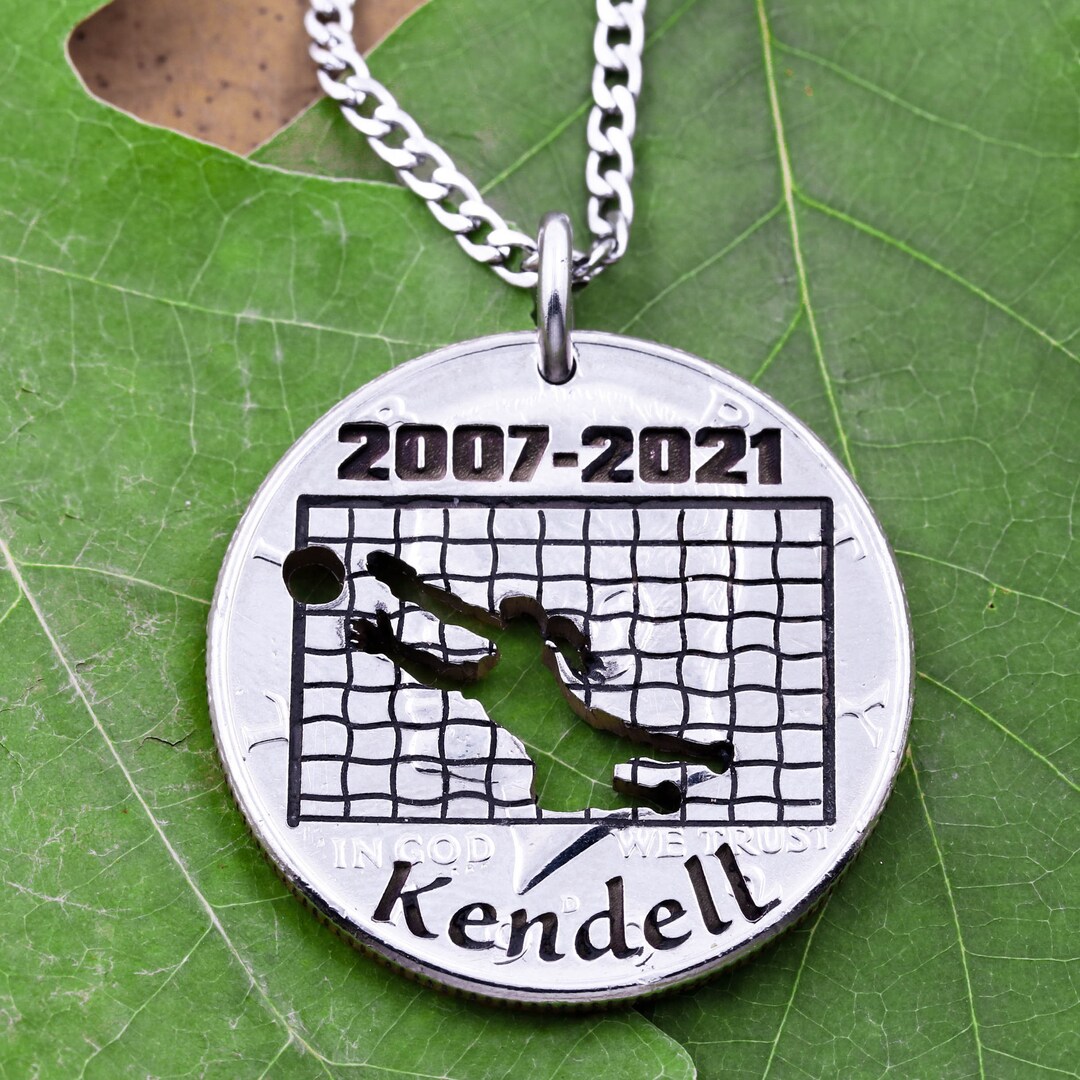 Girl Soccer Goalie Necklace, Custom Engraved Name and Date, Sports ...