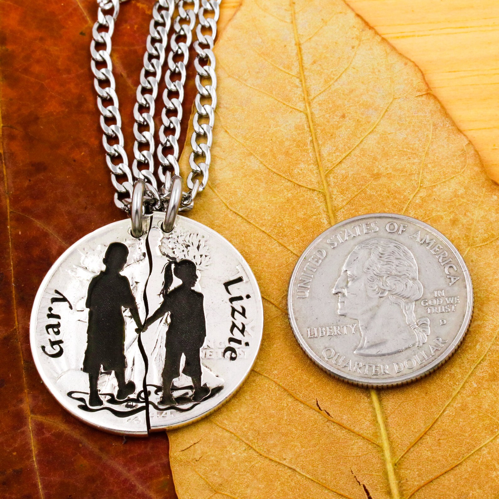 Sibling Necklaces Older Brother Younger Sister Best Friends - Etsy UK