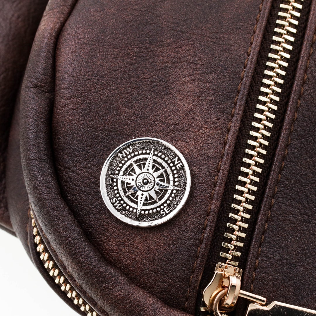 Engraved Compass Pin: Nautical Lapel Pin, Backpack Accessory - Etsy