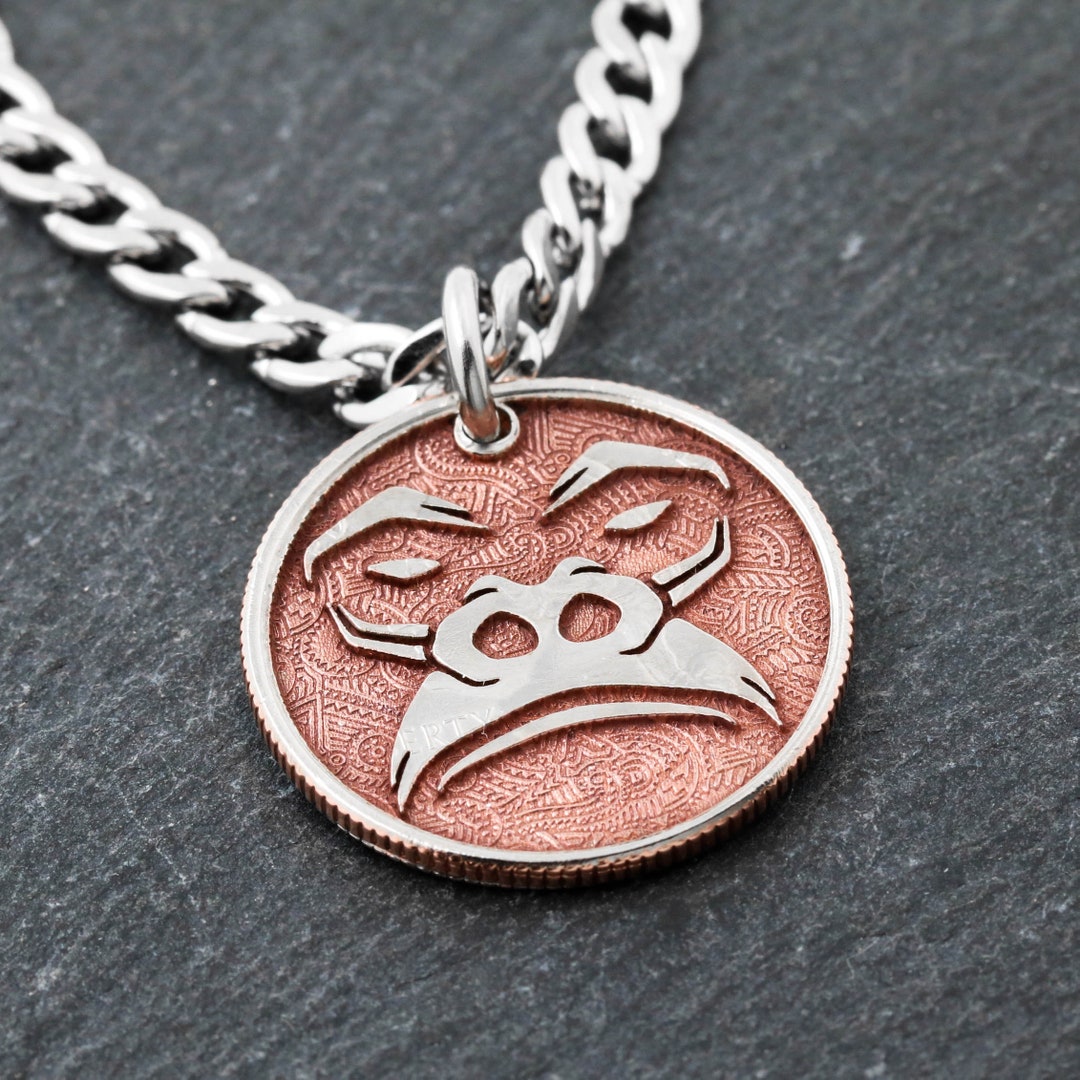 Angry Monkey Face Necklace, Nickel Copper Quarter, Animal Pendants ...