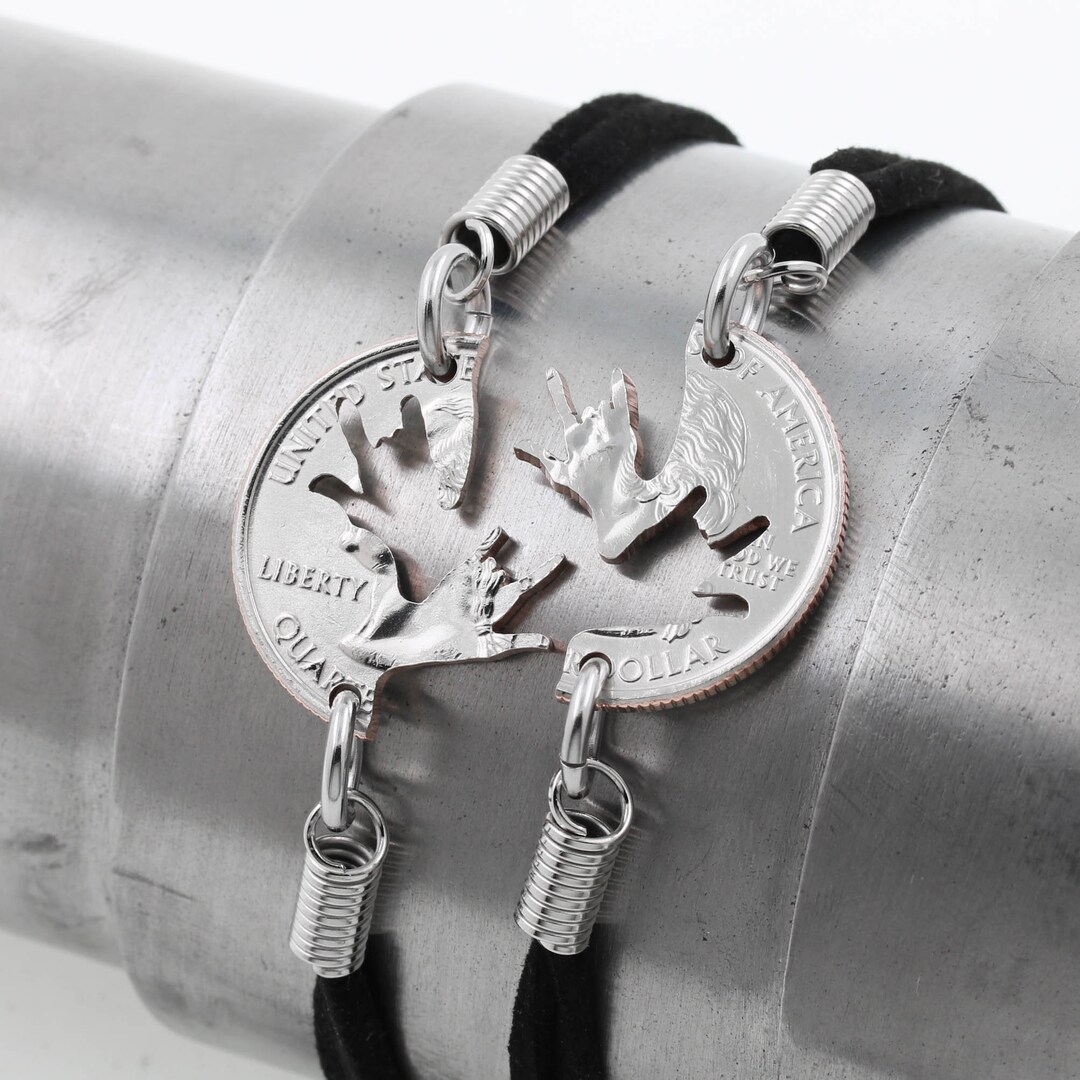 ASL Hands Bracelet, Interlocking Best Friends Jewelry, American Sign ...