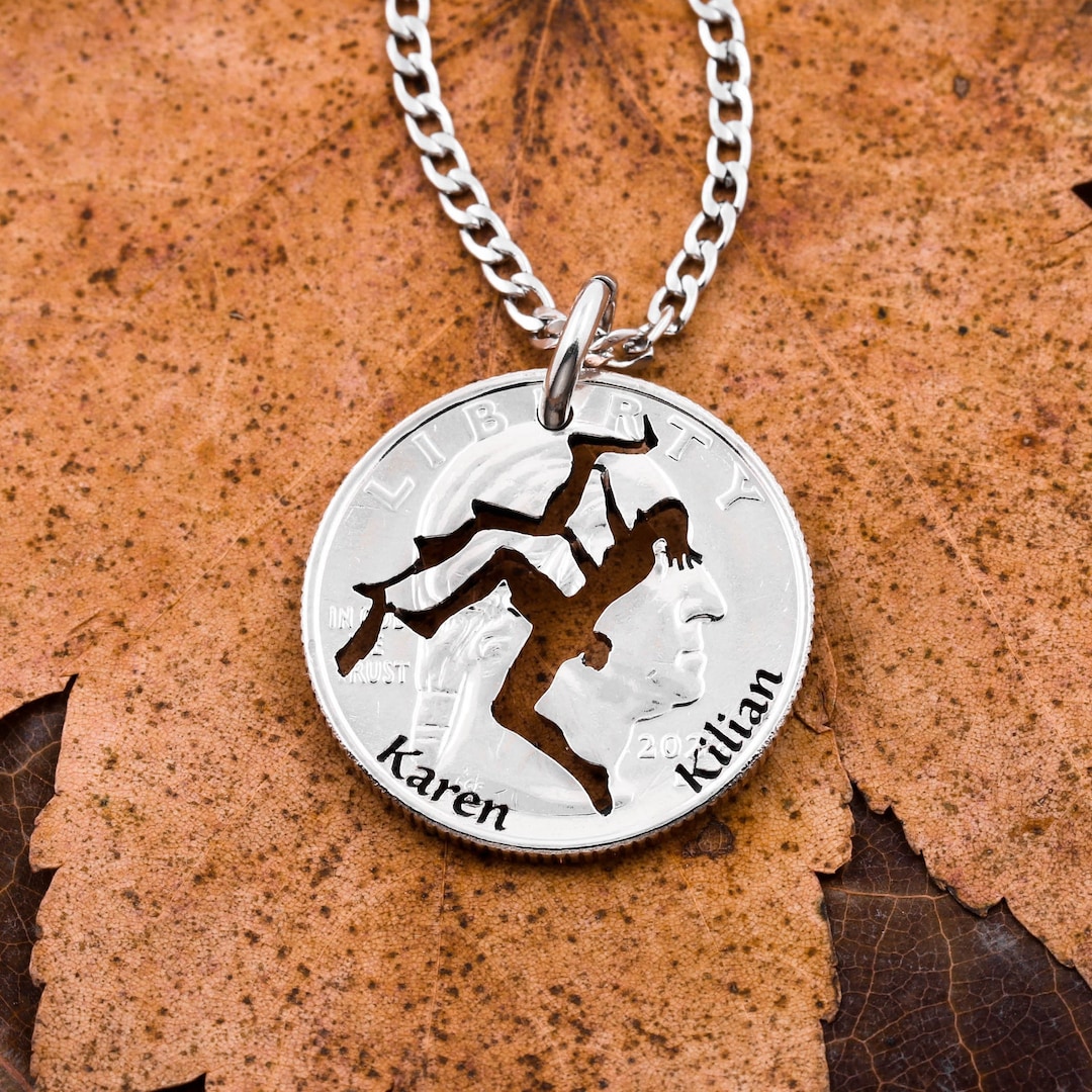 Girl Rock Climber Necklace With Custom Engraved Names, Women's Apparel ...