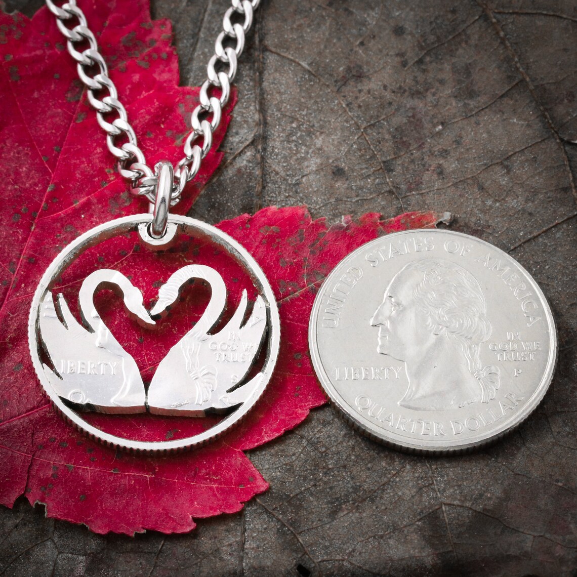Swan Necklace Swans Love Delicate Heart Jewelry Romantic | Etsy