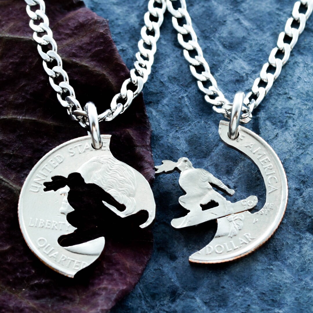 Snowboard Necklace for Girls, Best Friends Forever Necklaces, BFF Gifts ...