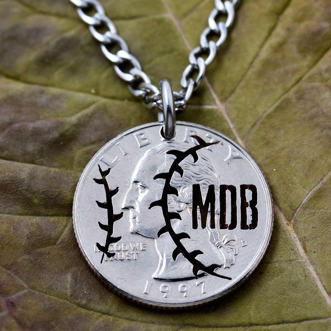Personalized Baseball Necklace, Custom Initials, Summer Season, Hand ...