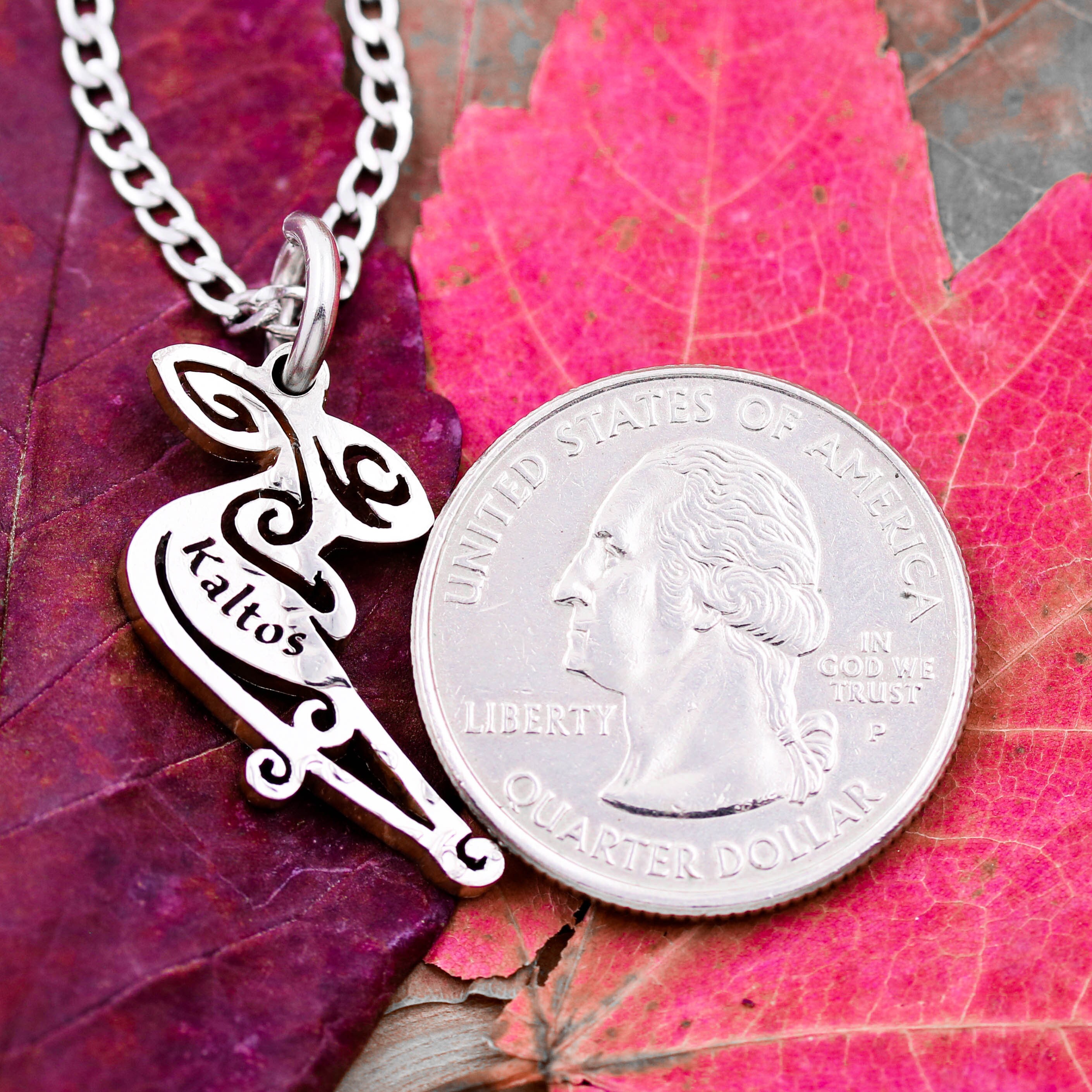 Hand Cut Coin Necklace Set: Wolf and Bunny, Engraved Names, Couples ...