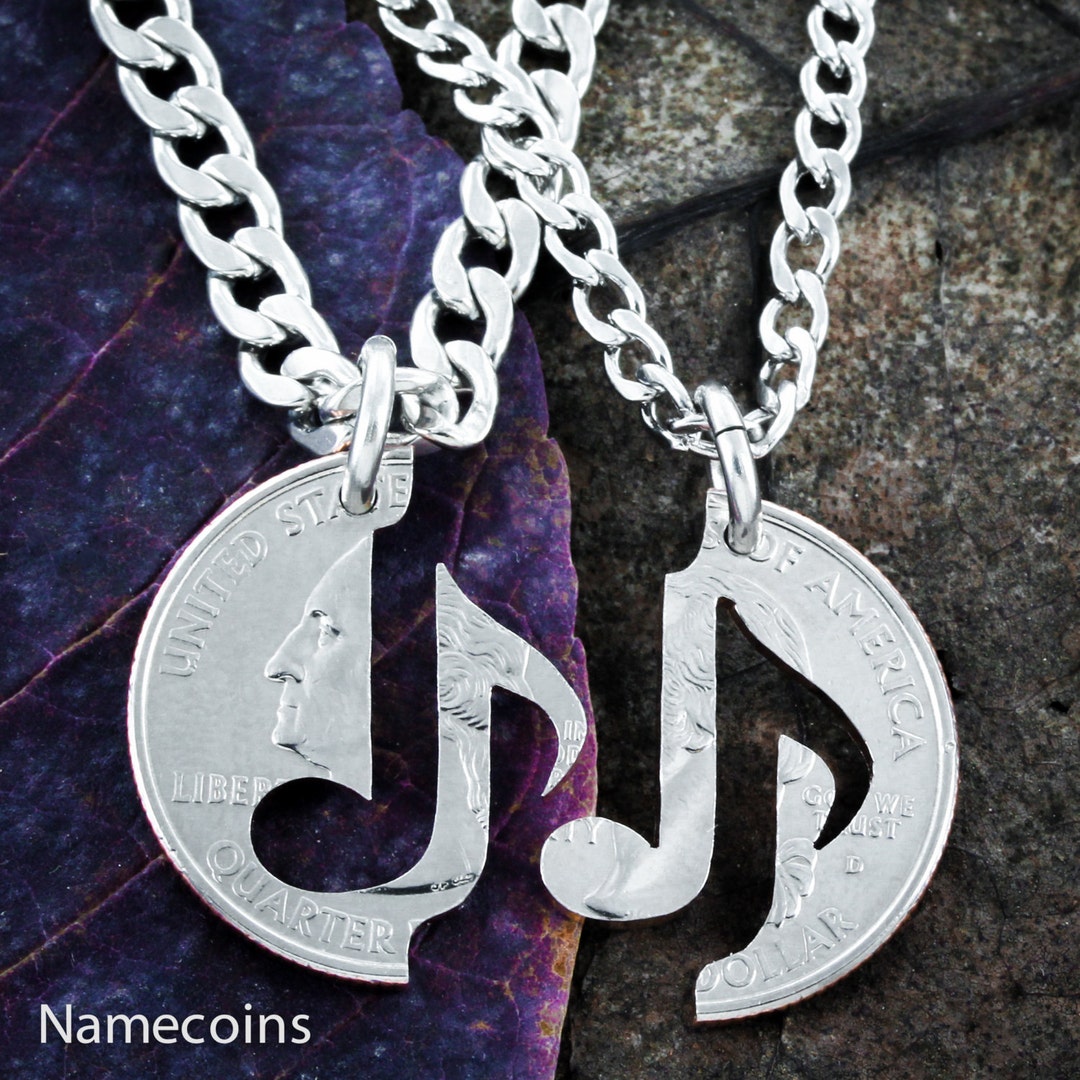 Music Note Necklace Set for Couples, You Make My Heart Sing ...