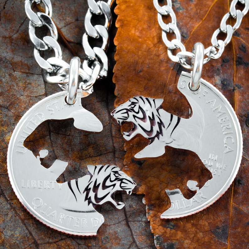 Tiger Best Friend Necklace Set Bff Gifts Necklaces for 2 - Etsy