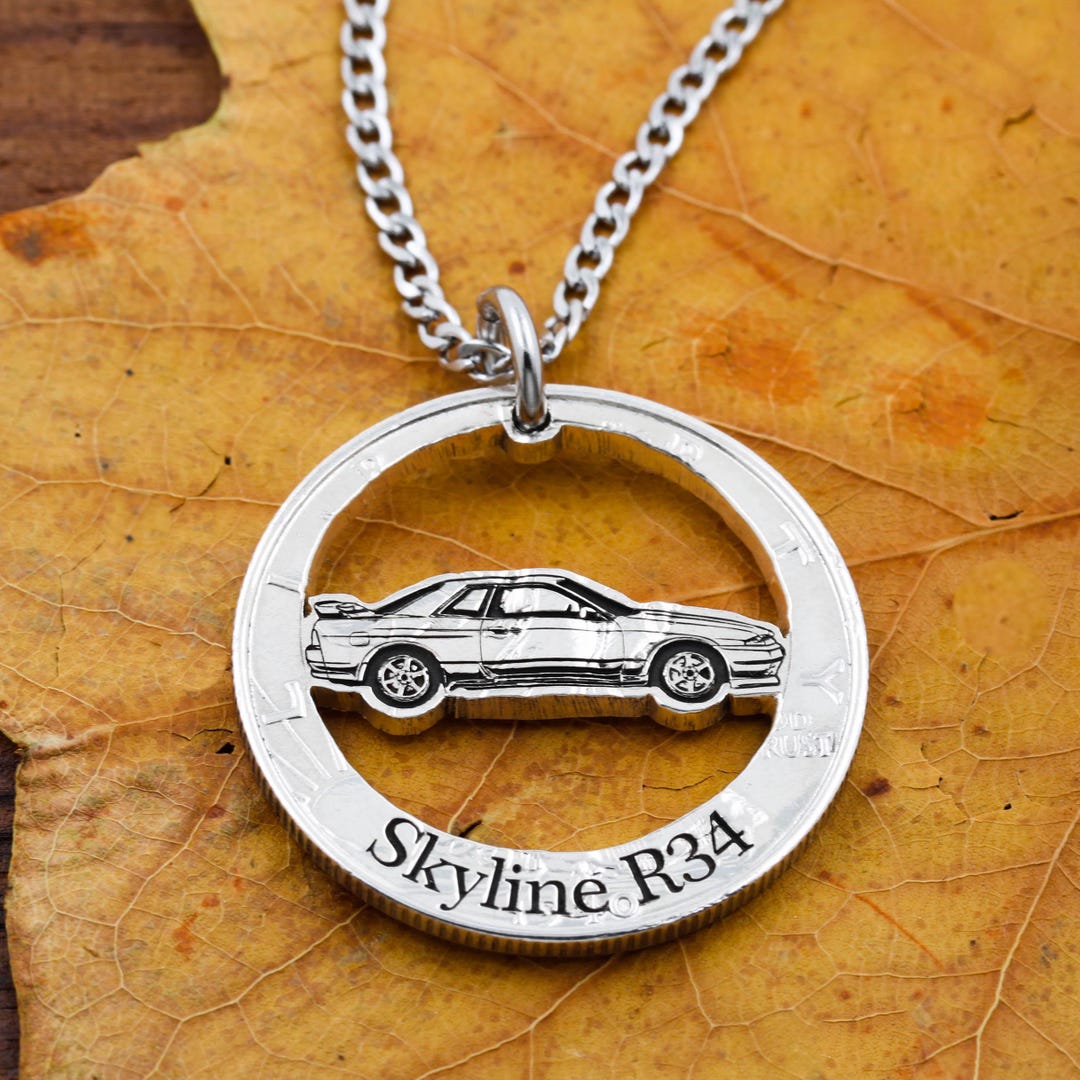 Hand Cut Coin Car Necklace: Personalized Name, Stainless Steel Chain - Etsy