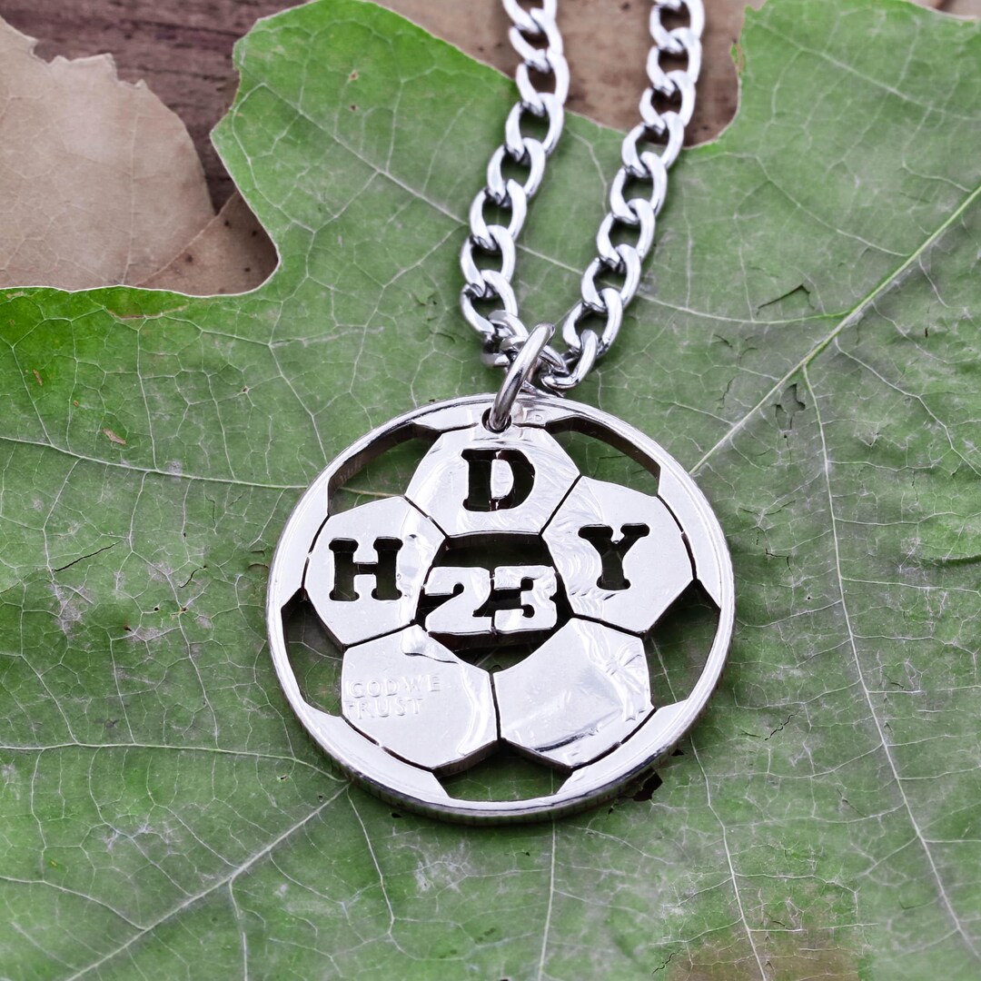 Custom Soccer Necklace With Custom Cut Jersey Number and Three Initials ...