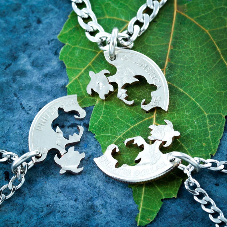 Three Best Friend Turtle Necklaces 3 BFF Gifts Friendship | Etsy