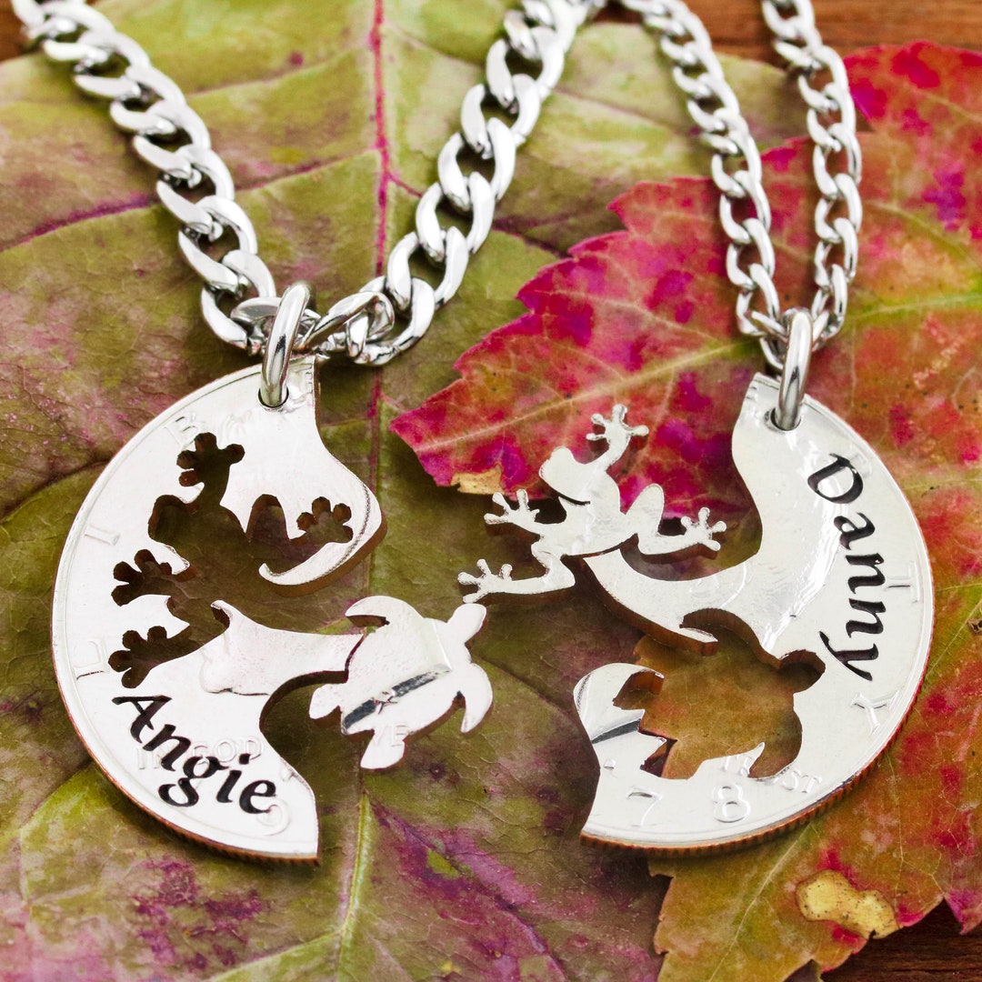 Frog and Turtle Friendship Necklaces, Custom Engraved Names, Best ...