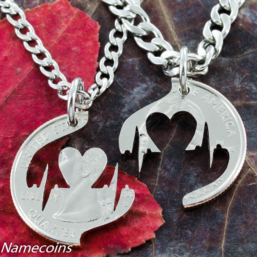Heartbeat Couples Necklaces, Pulse Jewelry, Heart Necklace, Love ...
