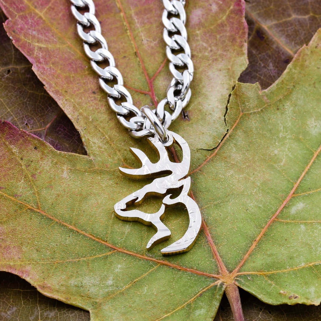 Buck Head Hunting Necklace, Deer Silhouette, Gifts for Him, Hunters ...