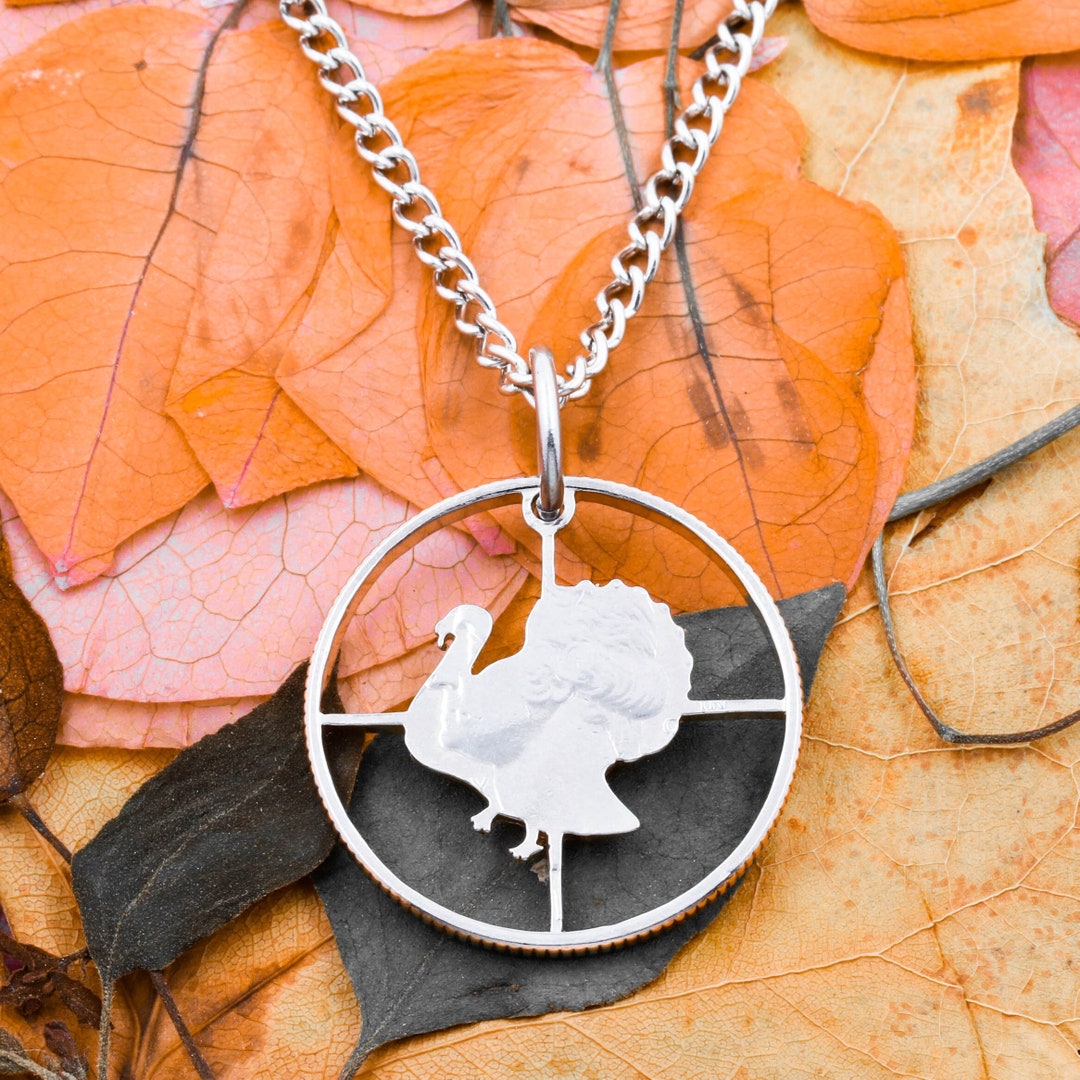 Turkey in the Crosshairs Necklace, Hunting Jewelry, Hand Cut Coin - Etsy