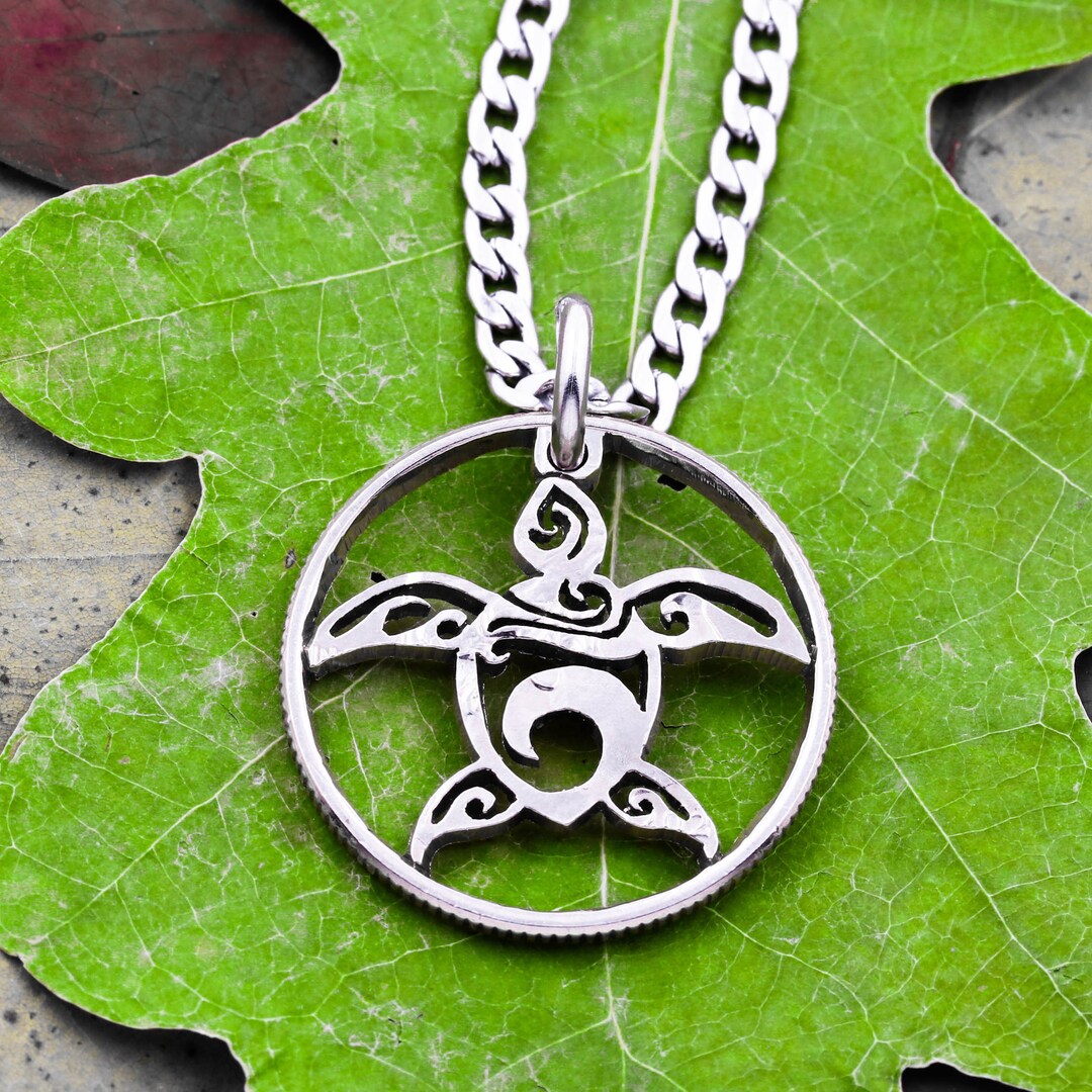 Baby Sea Turtle Necklace, Tribal Beach Jewelry, Ocean Wave, Islander ...