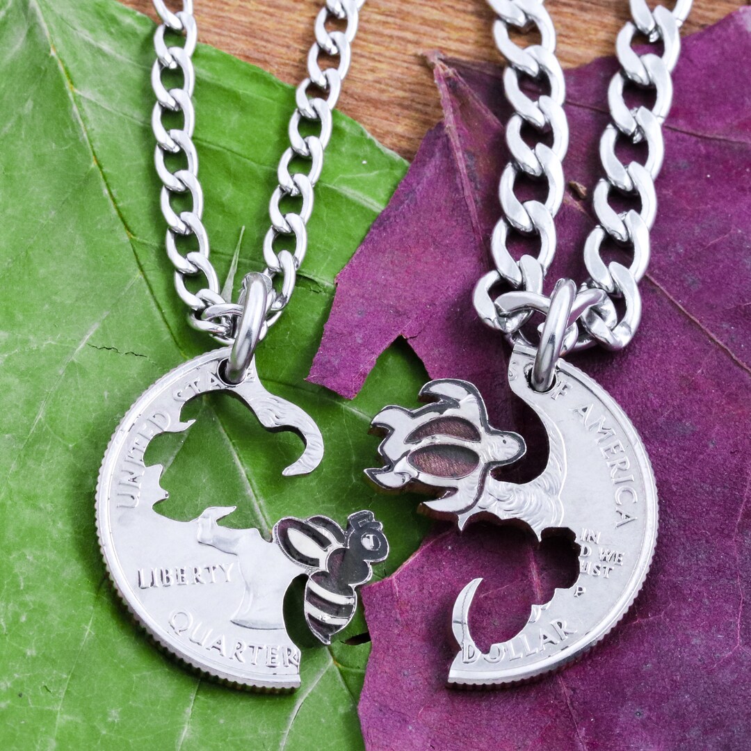 Bumblebee and Sea Turtle Best Friends Necklaces, Animals and Insect ...