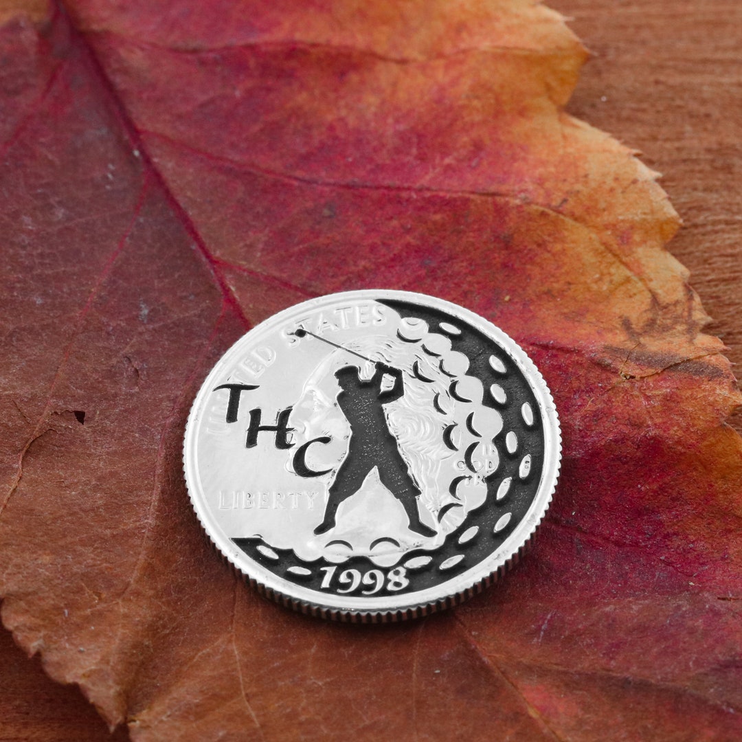 Front and Back Engraved Golf Ball Marker, Customizable Coin, Initials ...