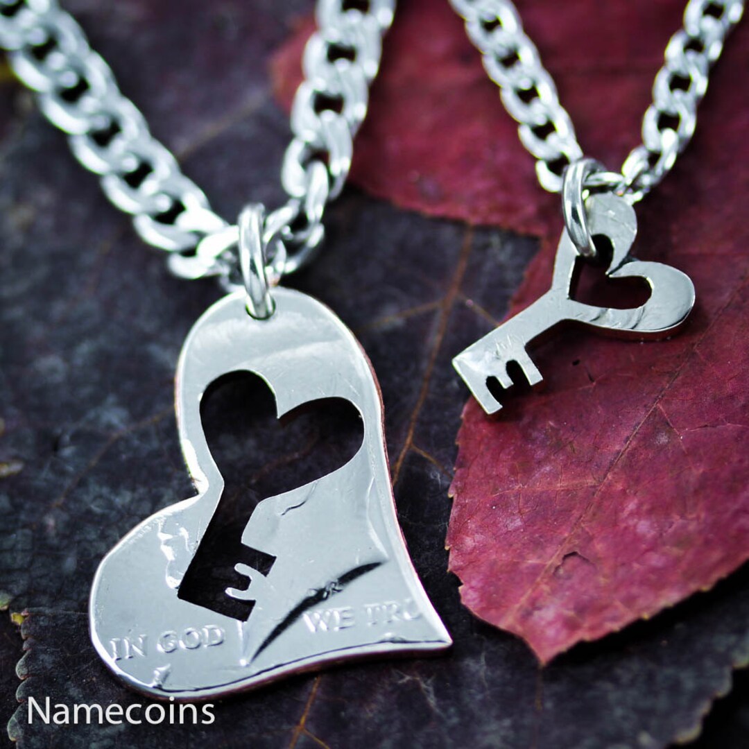 Key to My Heart Necklaces for 2, Couples Jewelry, Inside and Outside ...