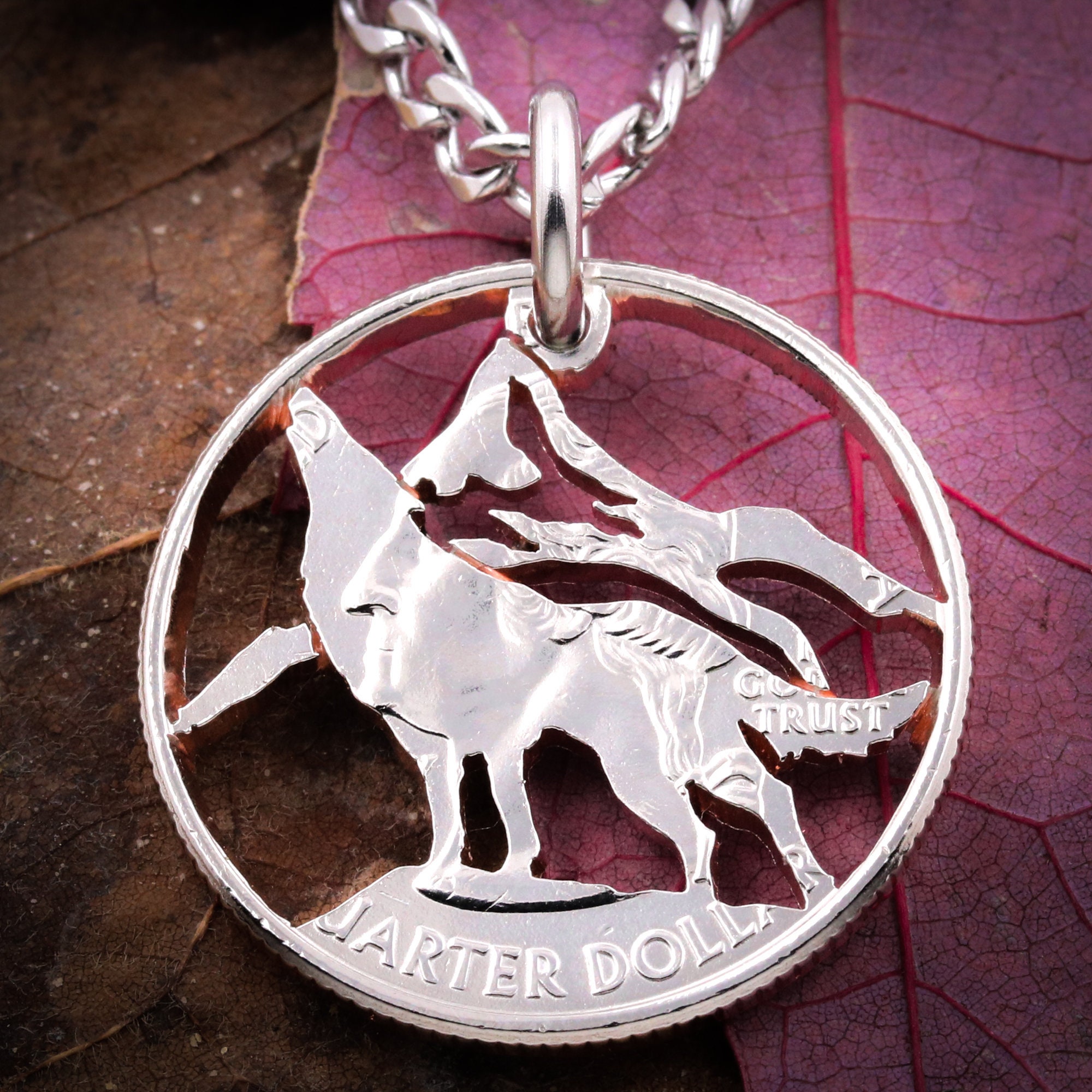 Wolf and Mountain Jewelry Howling Wolf Necklace Wolf on | Etsy