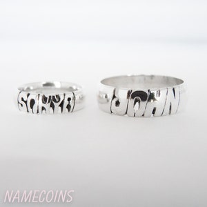 5mm Sterling Silver Personalized Hand Cut Name Ring - Etsy